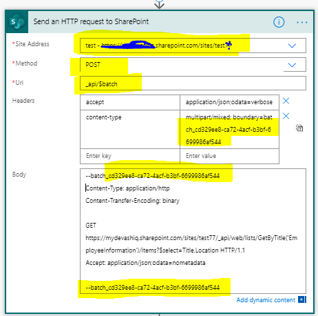 Batch SharePoint requests [GET, POST, PATCH, DELETE] in PowerAutomate ...