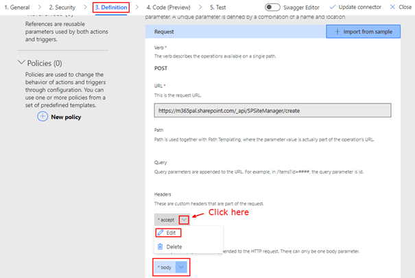 Call SharePoint REST API in a custom connector (Power Apps/Power ...