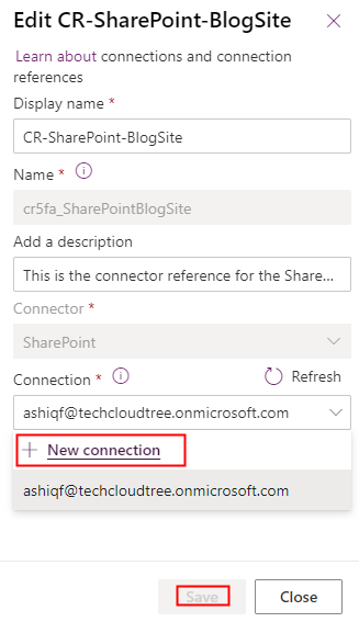 Changing Connections in Connection References on a Managed Solution ...